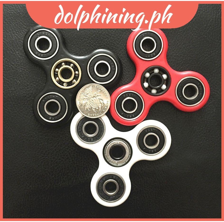 Tri Fidget Hand Spinner Triangle Brass Metal Colorful Finger Toy EDC ...