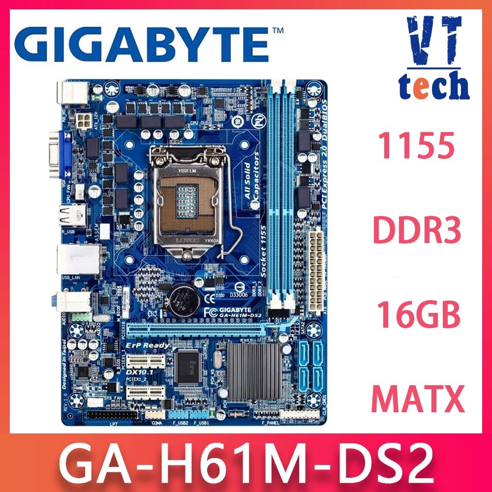 Gigabyte H61M-DS2 /S1 Socket 1155 DDR3 H61 Motherboard Intel 2nd 3rd ...