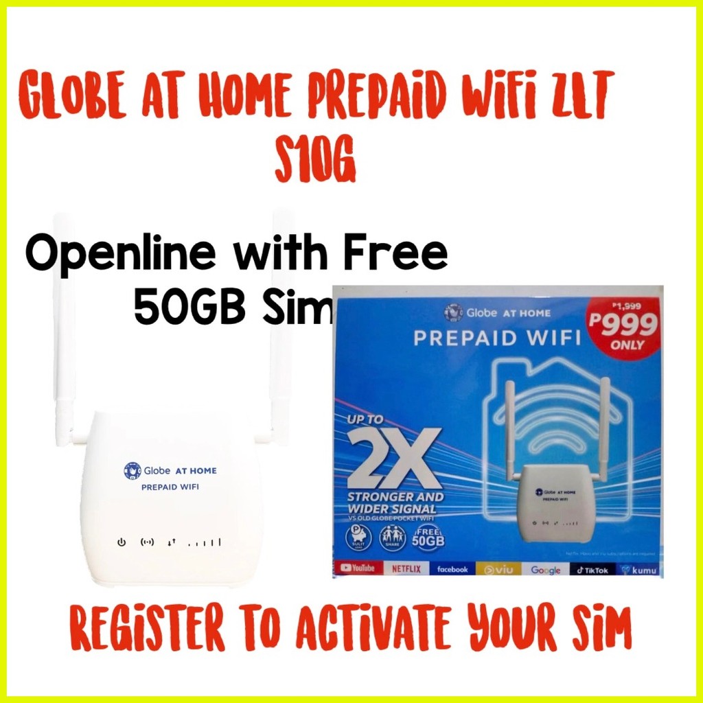 GLOBE AT HOME PREPAID WIFI ZLT S10G +50GB / OPENLINE + MIMO ANTENNA + ROCKETSIM(unlidata ...