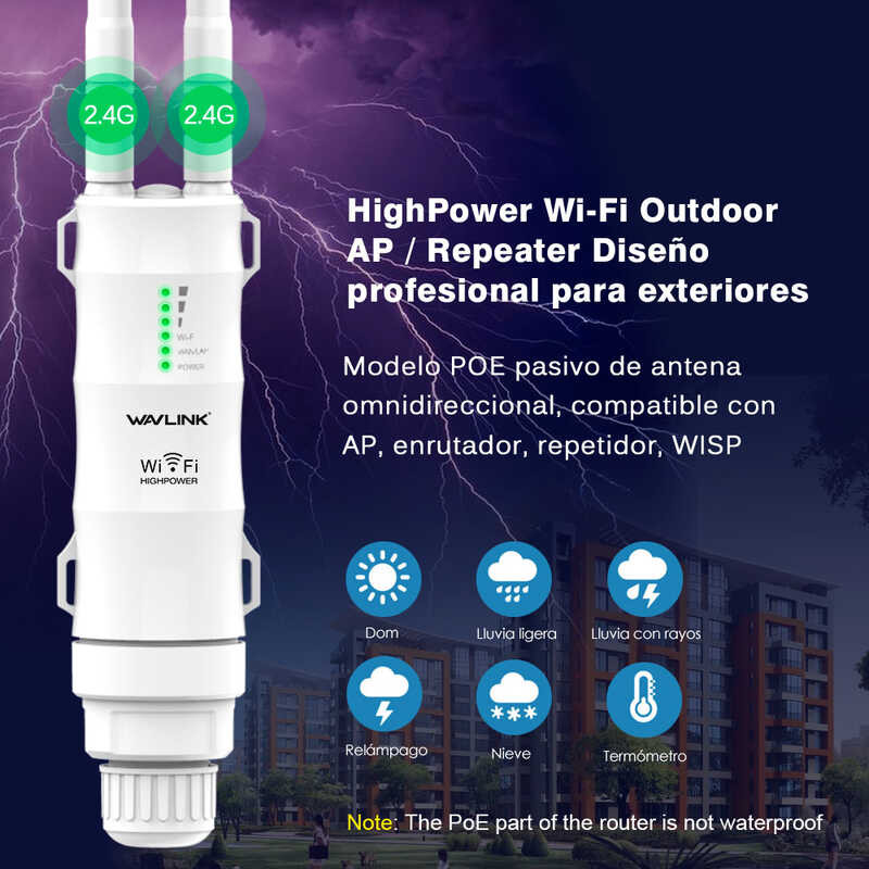 Power Wavk 300Mbps Repeater Outdoor 2.4G Wireless Wifi Router /Long ...