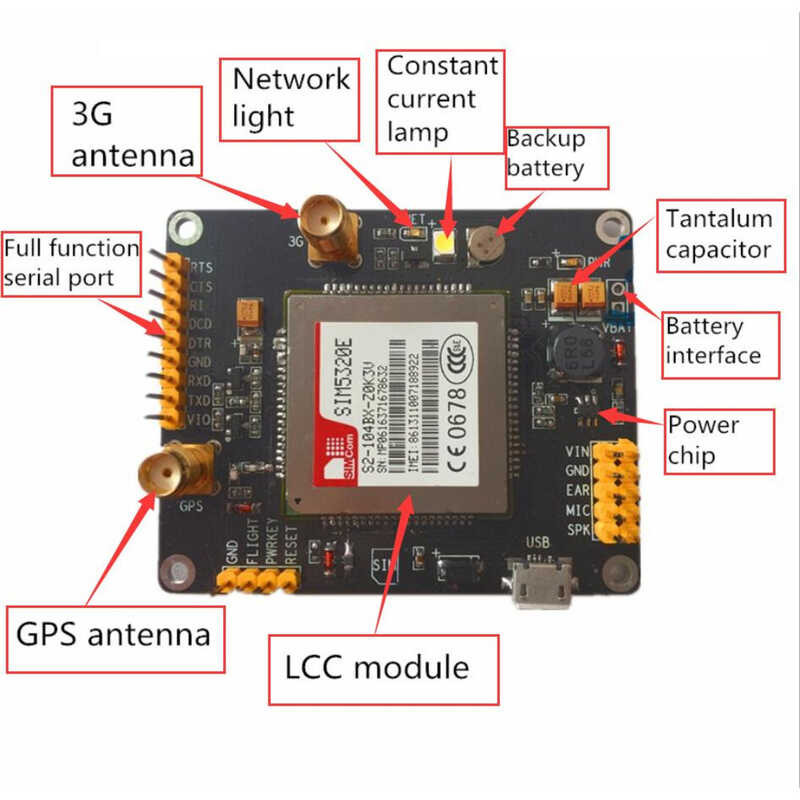 SIMCOM Sim5320e Breakout Dual-Band Hsdpa/Wcdma Quad-Band Gsm/Gprs/Edge ...