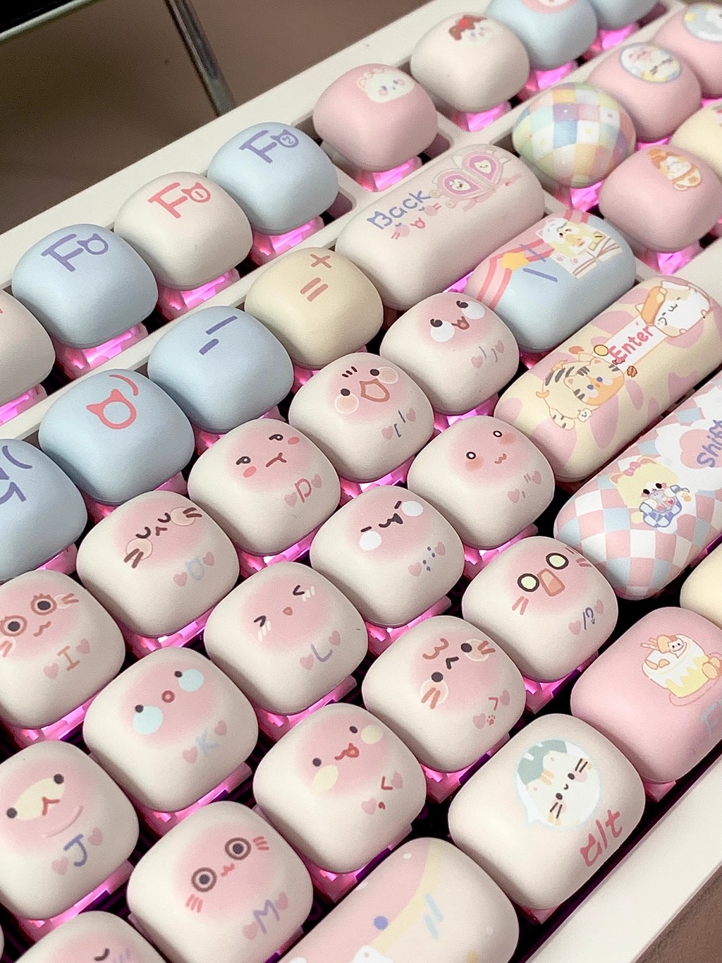 Sweet Cat Mantou Keycap MOG Profile 140 Keys PBT Five-sided Dye ...