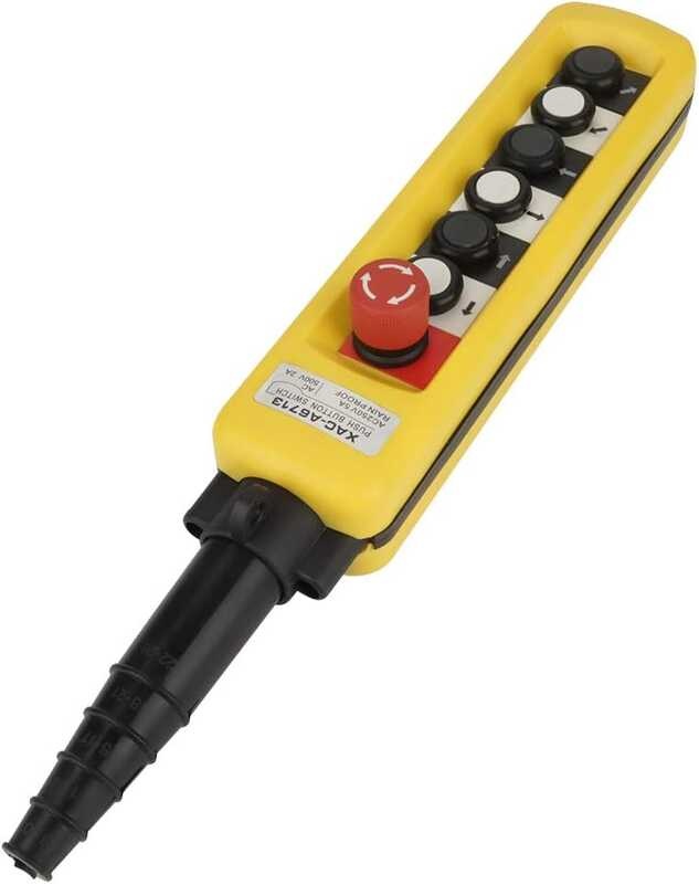 Hoist Crane Chain Push Button Switch Lifting Pendant Rainproof Controller with Emergency Stop ...
