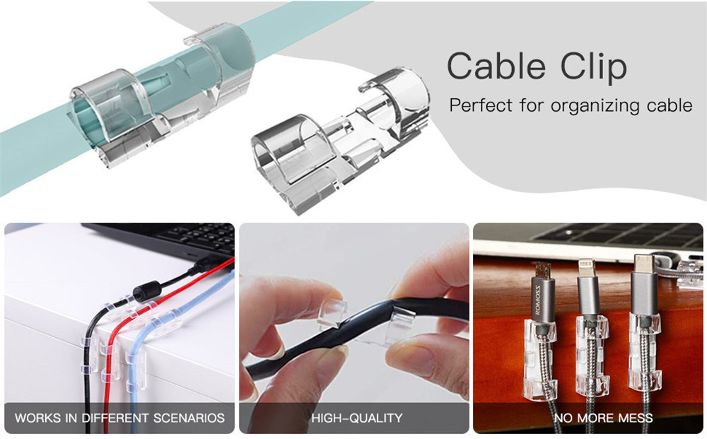 Self-Adhesive Wire Clip Organizer / Charging Lines USB Cables Clamp ...