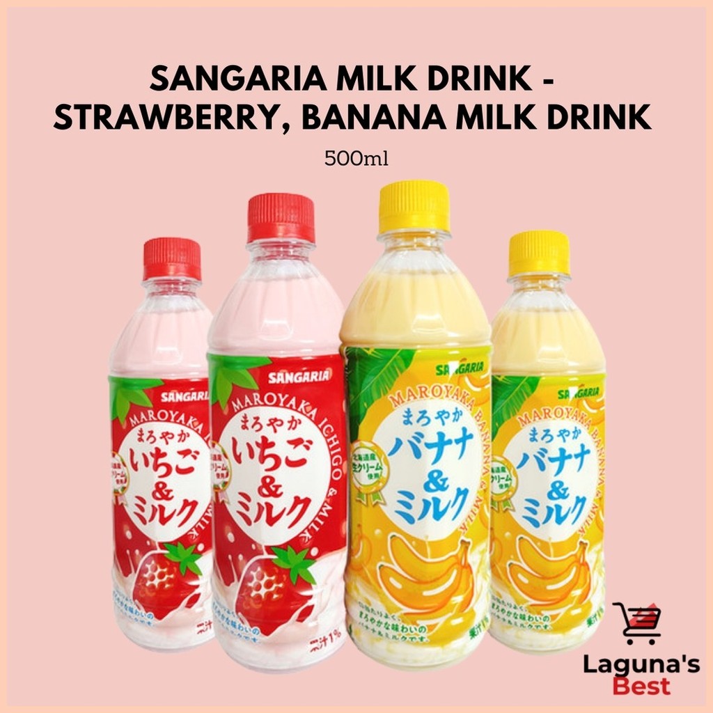 Sangaria Milk Drink - Strawberry, Banana Milk Drink 500ml | Shopee ...
