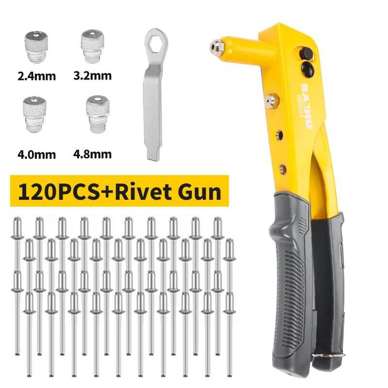 120/60Pcs E9e Heavy Duty Hand Riveter Set M3/M4/M5/M6/M8 Bd Rivet ...