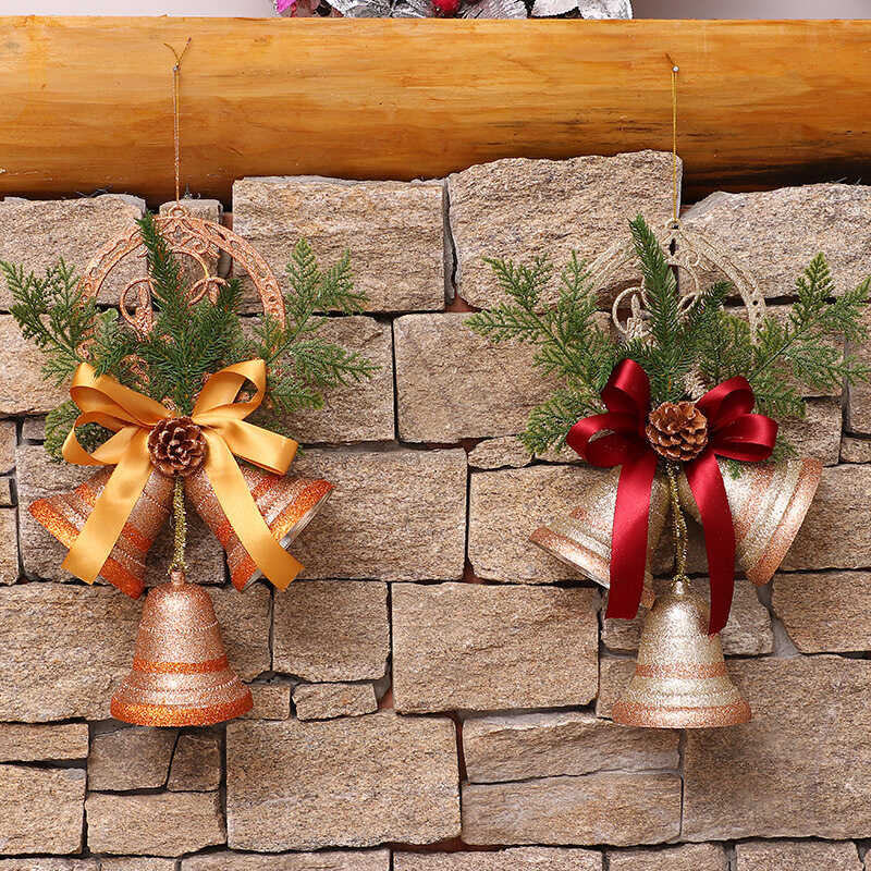 Gold And Red Large Christmas Bells Gold Powder Dragon Bell Window ...