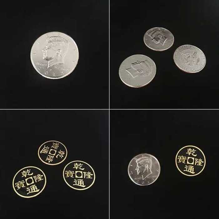Er Triple Coin (Dvd + Gimmick) Magic Tric Stage Close Up Magia Coin ...