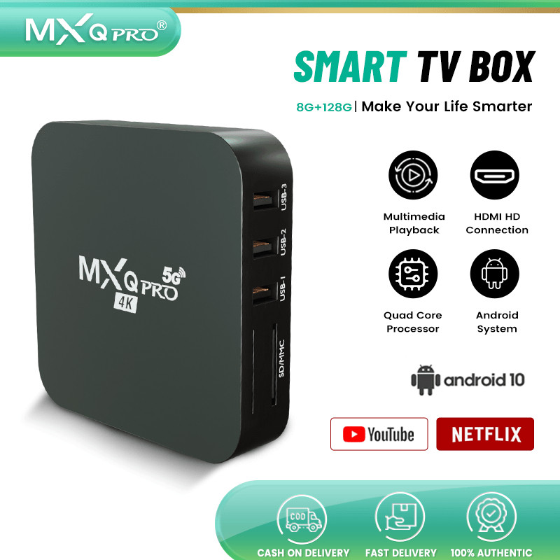 MXQ PRO Android Smart Tv Box 4k 5g Original For Non Smart Tv 2.4GHz/5G ...