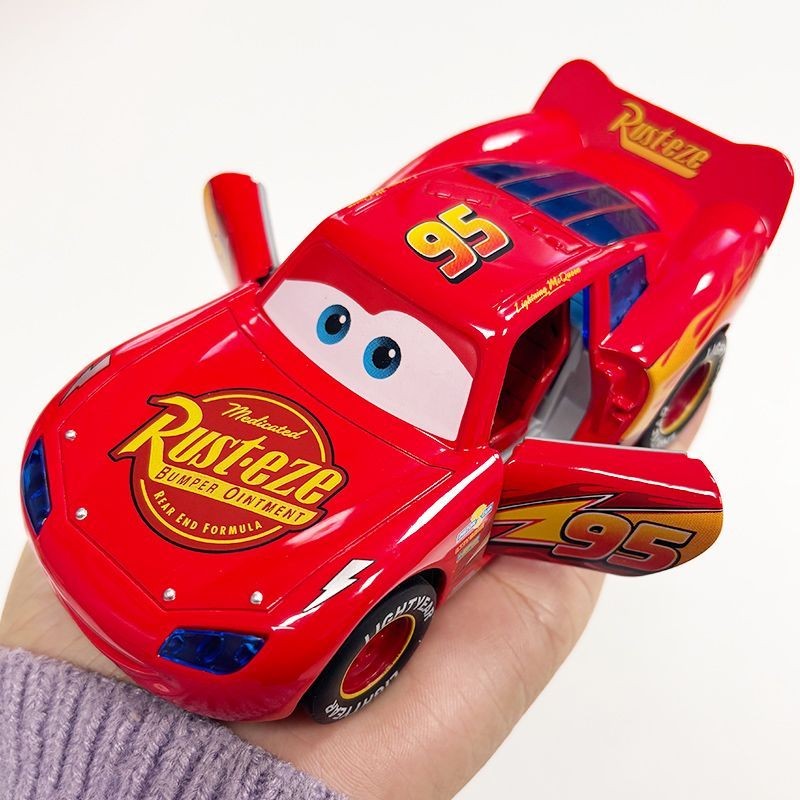 Large Lightning McQueen Pull Back Alloy Car Police Car Racing Story ...
