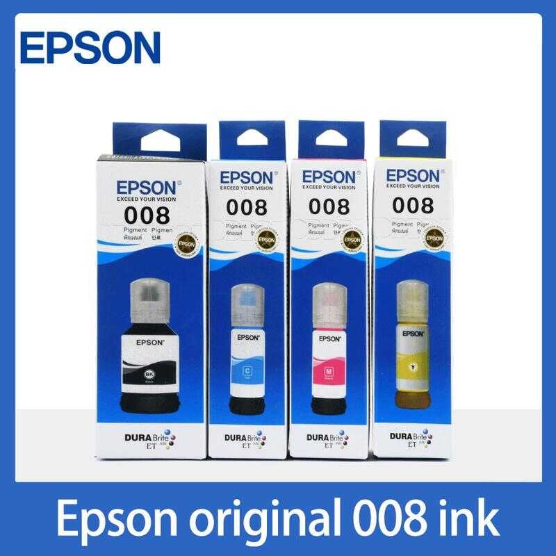 Original Epson 008 Black Ink Pigment Ecotank Wi-Fi L6550 L6490 L6580 ...