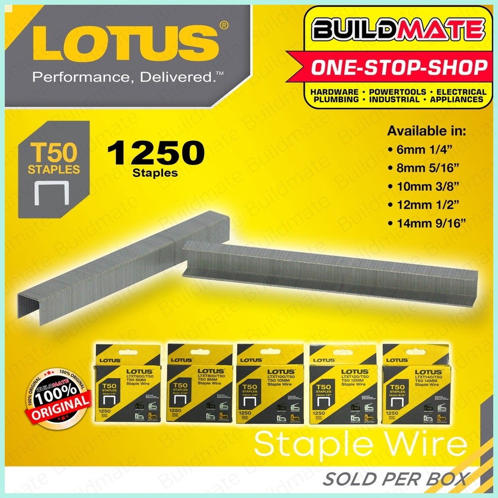 LOTUS Staple Wire 1000 PCS T50 6mm | 8mm | 10mm | 12mm | 14mm 10MM ...