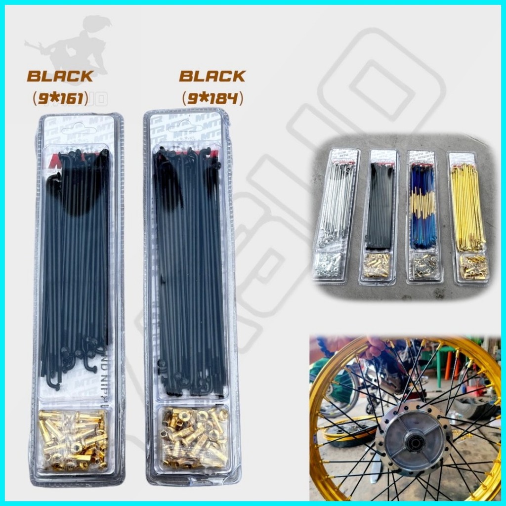 YASUO MTR TITANIUM Black Gold Silver Color Spoke Rios(9G*161)(9G*184 ...