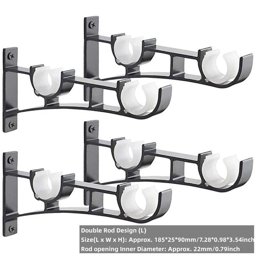 4Pcs Curtain Rod Bracket with crews Heavy Duty Aluminum Alloy Roman ...