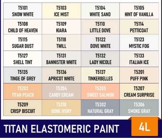 Titan ELASTOMERIC PINTURANG WALANG AMOY WATERBASED PANGCEMENTO bahagi NG GALLON LITER | Shopee ...
