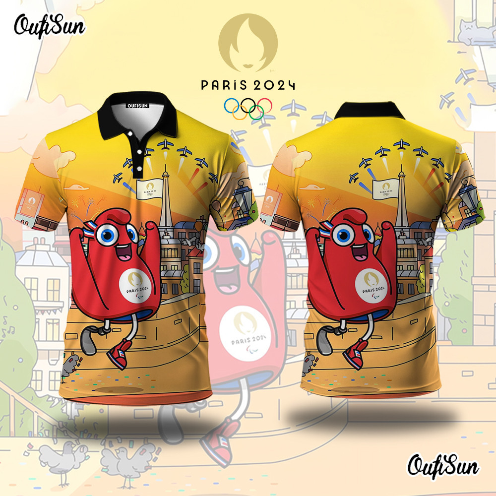 2024 Paris Olympics Polo Shirt Phryge Response Shirt Olympic Cartoon ...