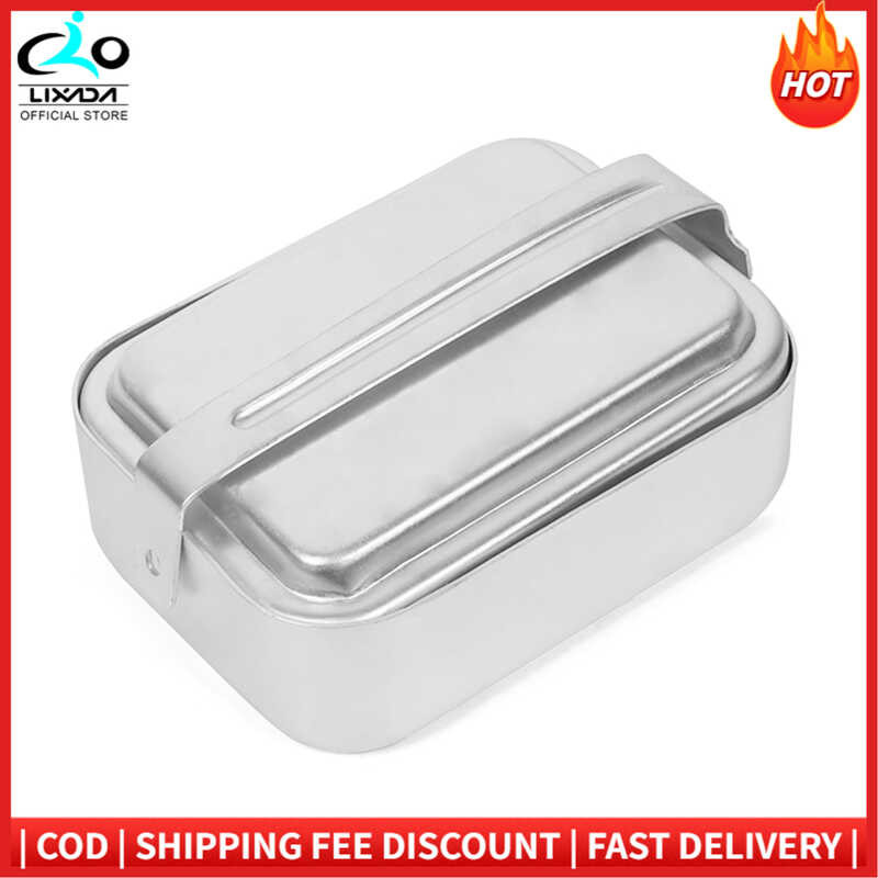 Outdoor Tin Mess Kit Aluminum Camping Cookware Set Lunch Box Food ...
