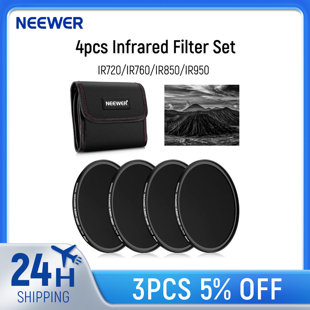 NEEWER Infrared Filter Set 4 Pcs IR720/IR760/IR850/IR950 X-Ray IR ...