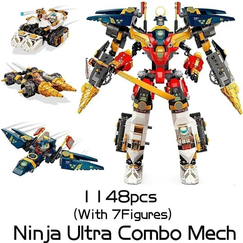 1148Pcs 4In1 Ultra Combo Building Bloc Titan Robot Mech Chariot With ...