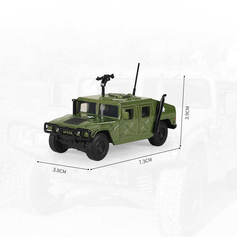 A 1/64 Hummer H1 Military Army Vehicle Miniature Model Zinc Alloy Free ...