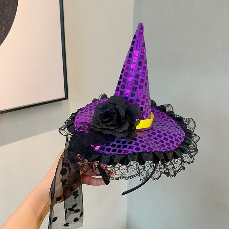 [Magpie]Halloween headdress witch magic headband lace headband funny ...