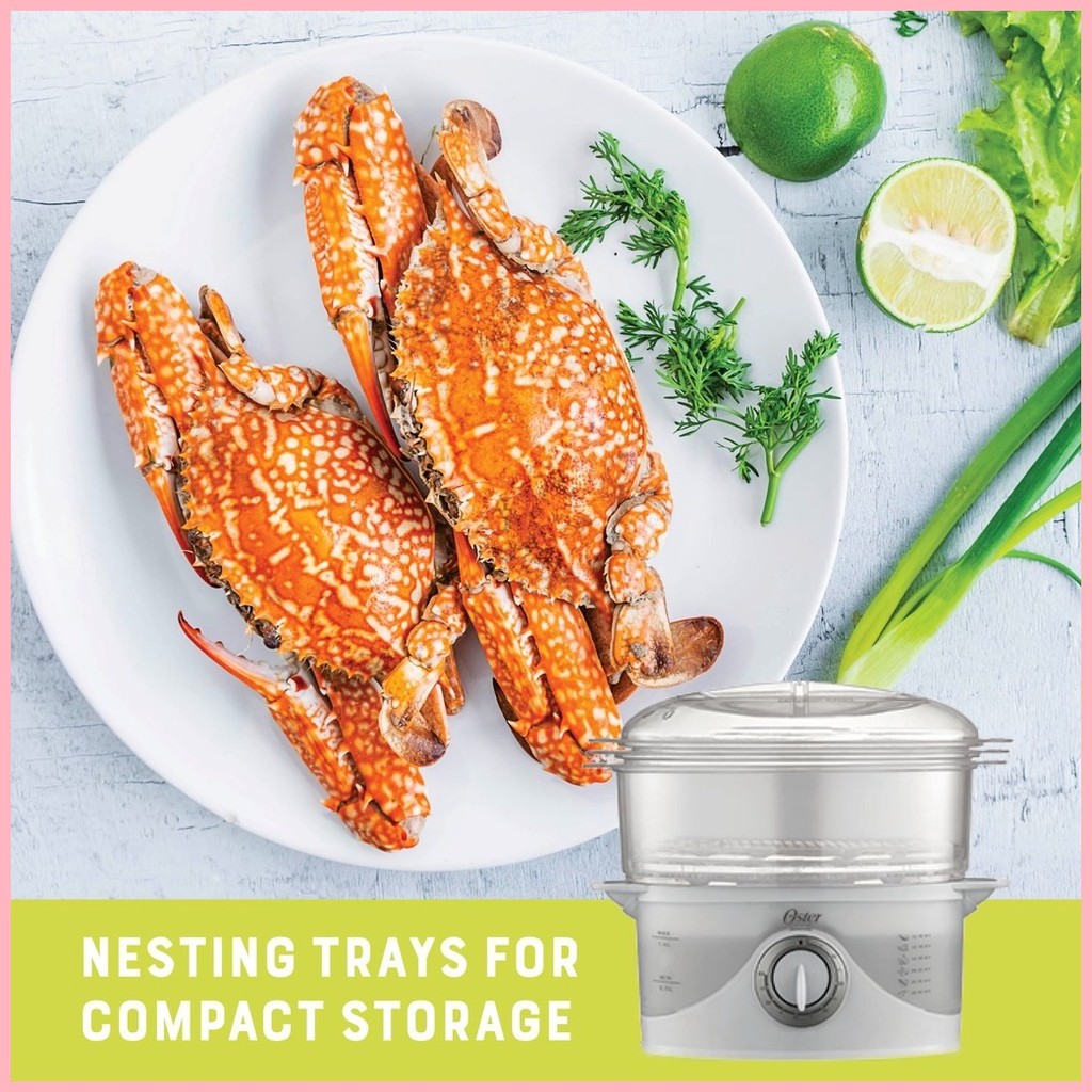 Oster 3 Layer Food Steamer 9L With Timer, Rice Bowl and Nesting Trays ...