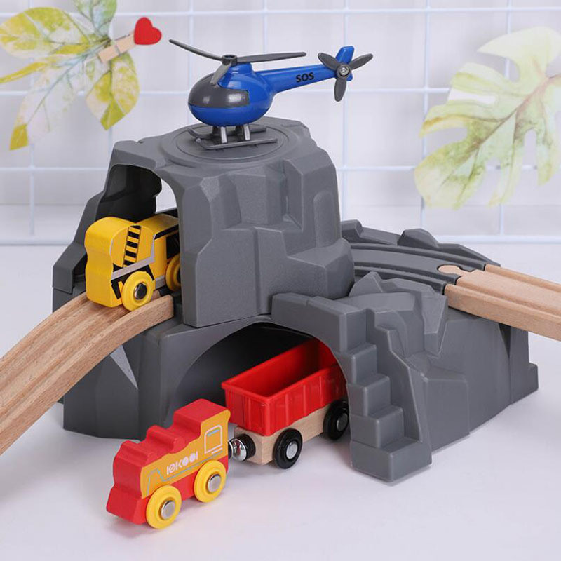 Plastic Gray Double Wooden Accessories Tunnel Tk Train Wood Railway ...