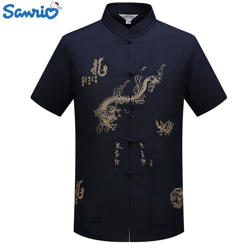 Sanrio Men's Chinese New Year Shirt men's cheongsam shirt Short sleeve ...