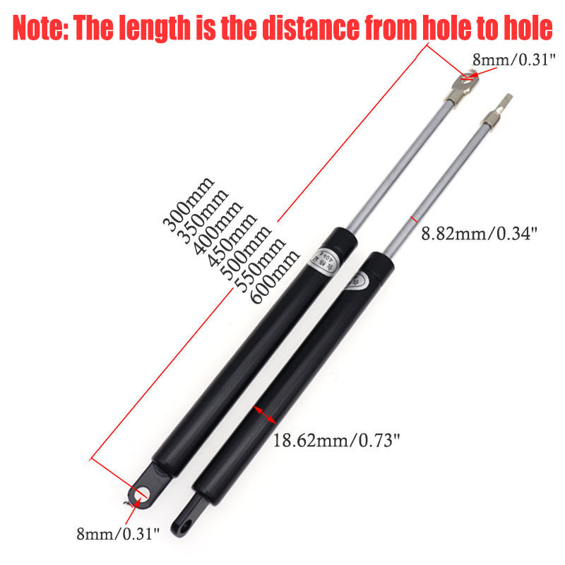 2pcs Universal 300N 300/350/400/450/500/600mm Gas Strut Bars Gas Spring ...