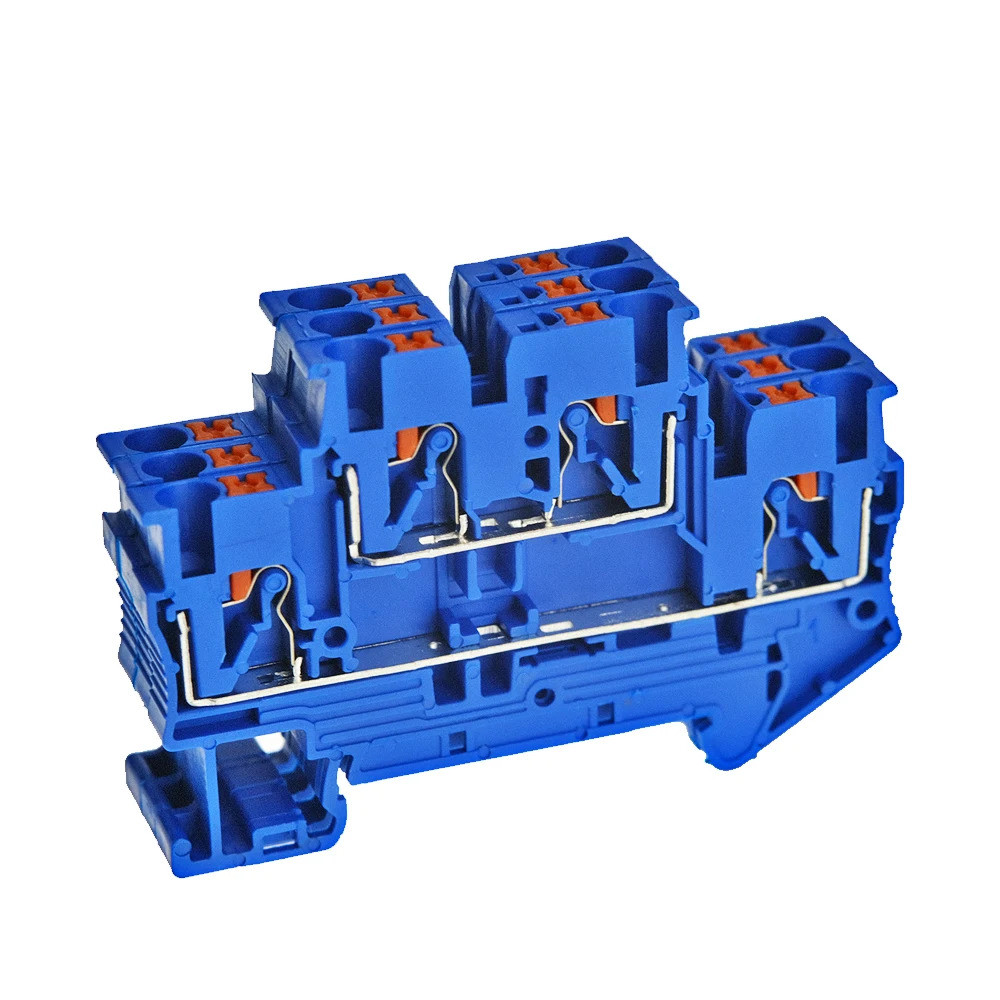 50 Pcs Din Rail Pttb-2.5 Electrical Connector Double Layer Spring ...