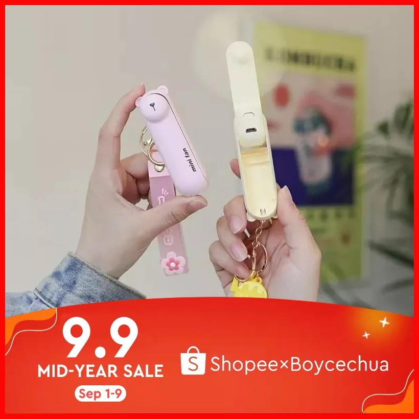 ♨ Mini Fan Rechargeable Portable Handheld Handheld USB Pocket Personal ...