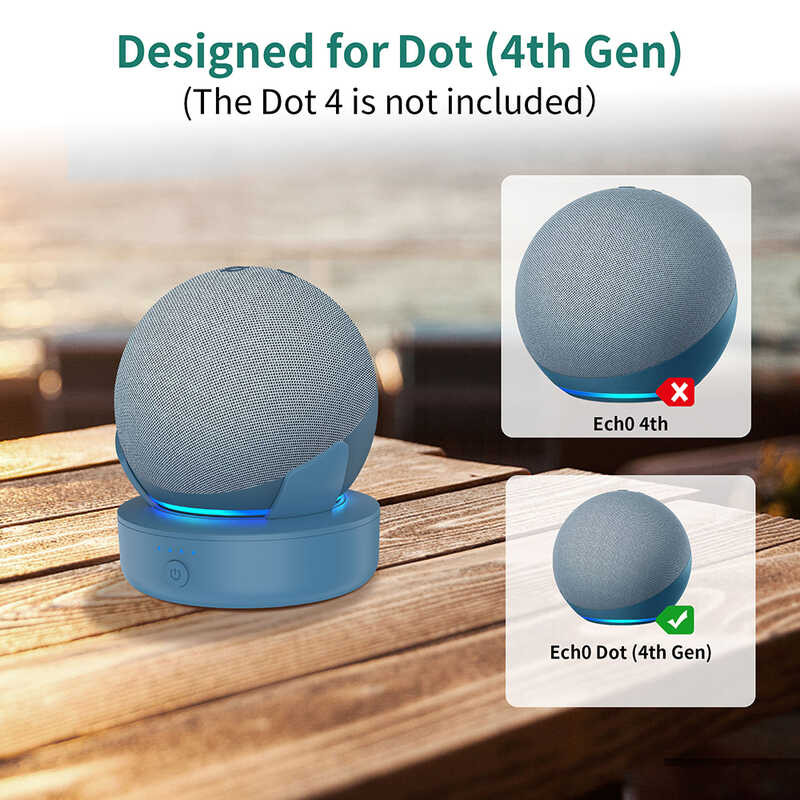 Portable 10000Mah Battery Base Echo Dot 4 4Th Gen Rechargeable Power ...