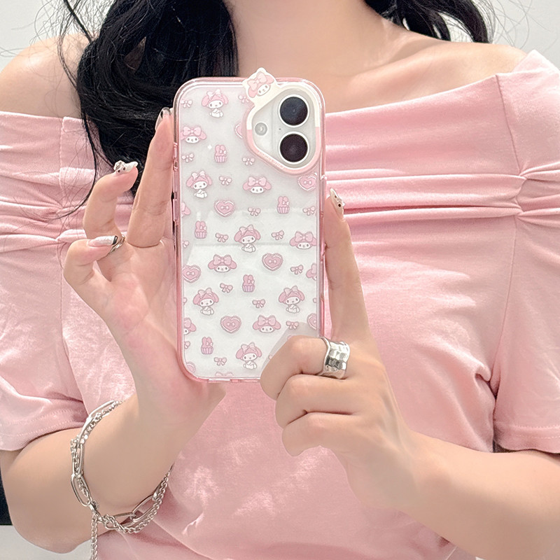 Kawaii 3D Bowknot Melody Camera Frame Phone Case Compatible for iPhone ...