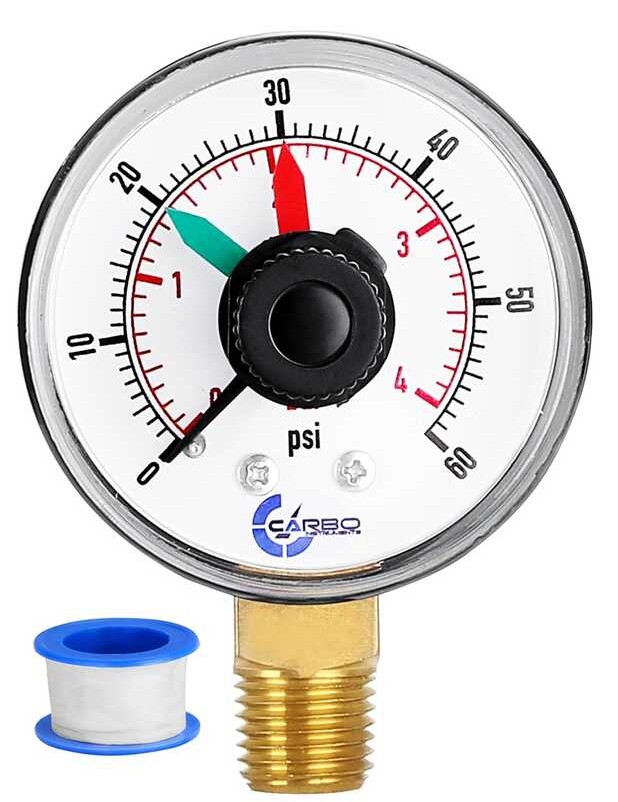 for Pressure Gauge Swimming Pool Spa, Clean Filter Indicator 60 psi Red ...