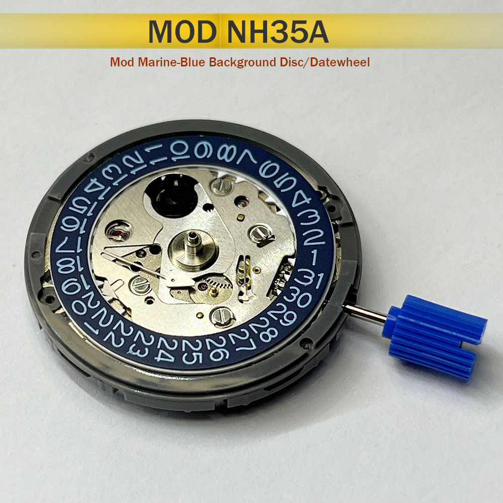 Japan Genuine Nh35 Automatic Movement Blue Datewheel 10 Colors Text ...
