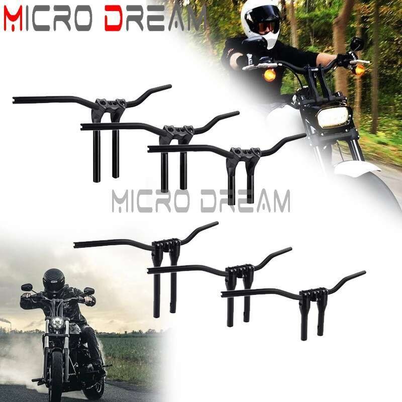 For Harley Dyna Softail Black Modular Handlebar Riser Bar Mount ...