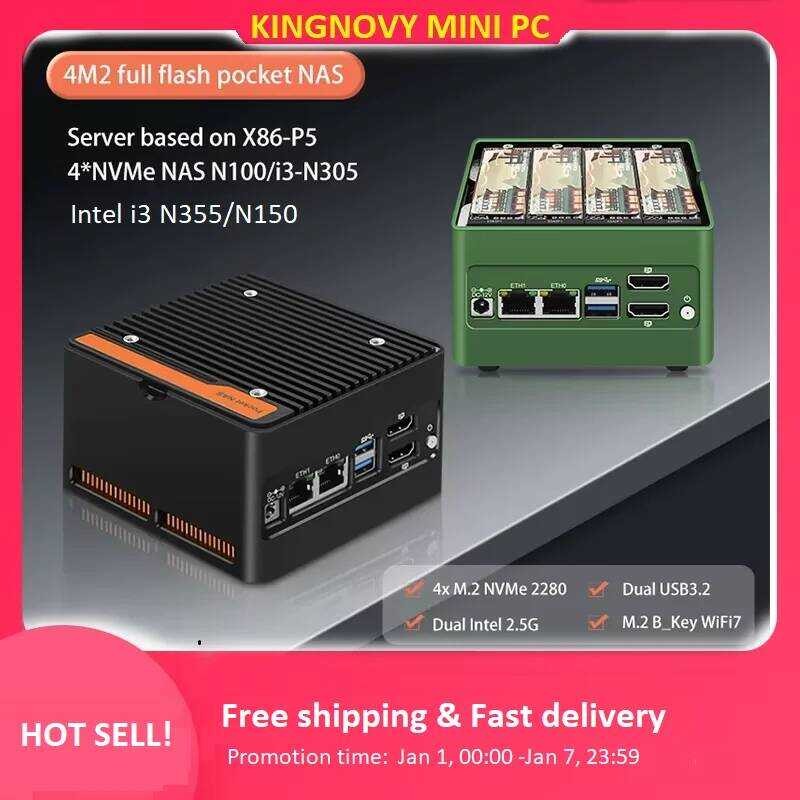 Xj Topton Pocket Mini PC 4Xm.2 Nvme Board I3 N355 N305 N150 N100 ...