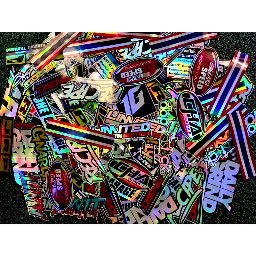 100 PCS. ASSORTED HOLOGRAPHIC THAI STICKER (HIGH GLOSSY) + 10 PCS FREE ...