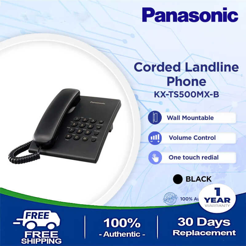 Panasonic Corded Telephone Kx-Ts500mx 3 Level Ringer Volume | Switchable Tone / Pulse Setting ...