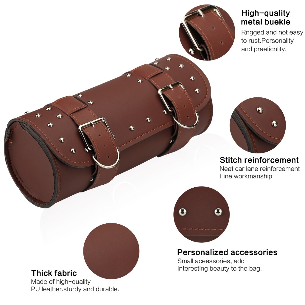 Motorcycle Saddlebag PU Leather Tool Bag Universal Motorcycle Side Box ...