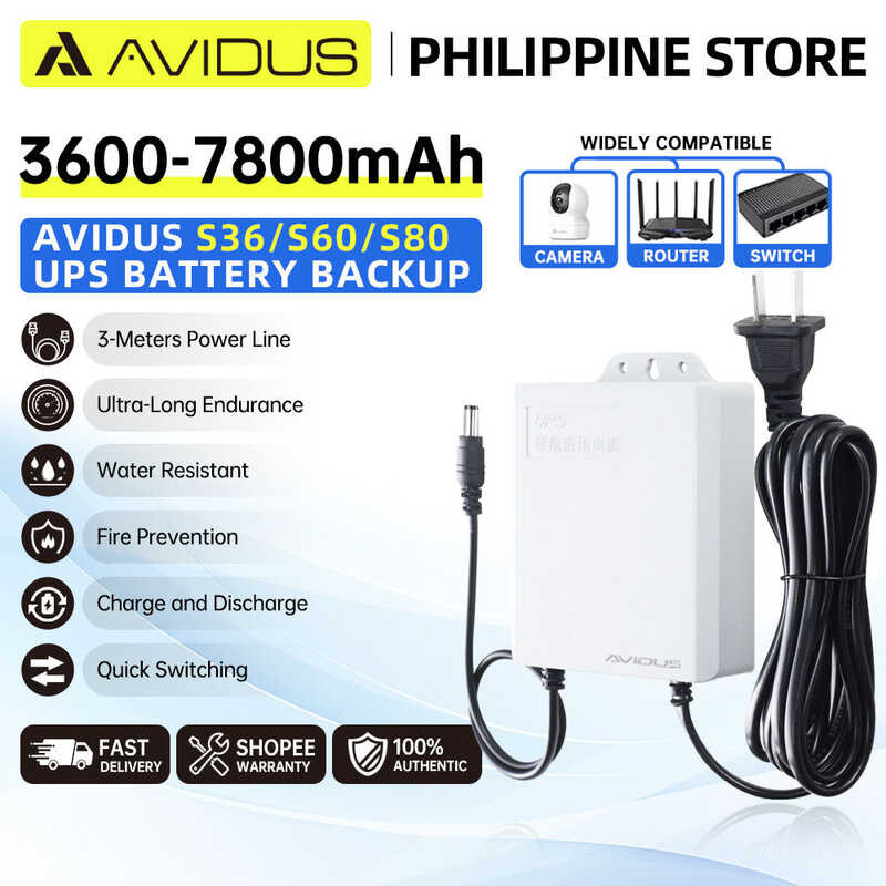 AVIDUS 12V 1.5A True 7800Mah Mini UPS Battery Backup For Wifi Router ...