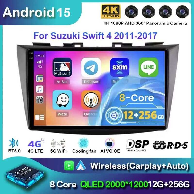 A Android 15 Car For Suzuki Swift 4 2011-2017 Wireless Carplay Auto ...