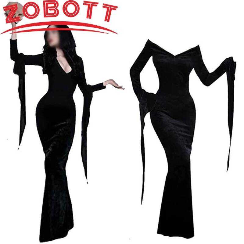 Xj Won's Gothic Ghost Vampire Dress Morticia Addams Cosplay Costu For ...