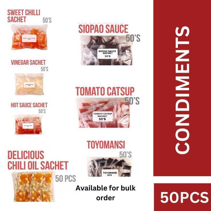 Condiments In Sachet ( Siopao Sauce Tomato Catsup Vinegar Sweet Chili ...