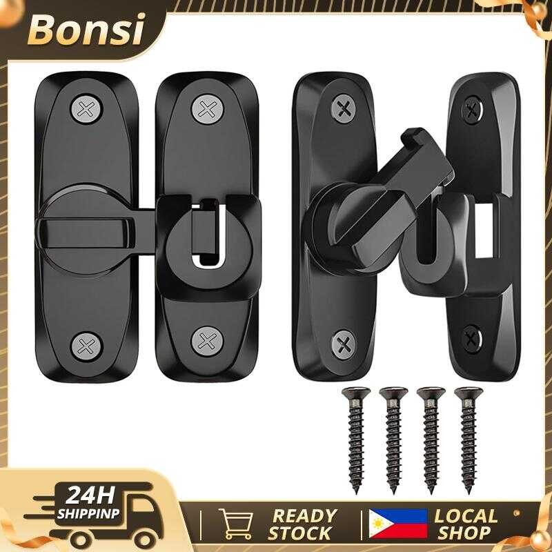 90 /180° Flip Barn Door Lock, Heavy Duty Gate Latches Latch Safety Bolt ...