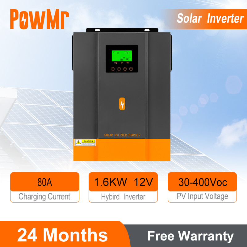 【New】PowMr 1600W MPPT Hybrid Inverter Off-Grid Pure Sine Wave Solar ...