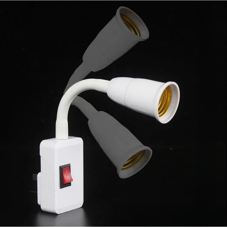 Rotary E27 Socket Lamp Bulb Holder With Switch Direct Plug-in LED Light ...