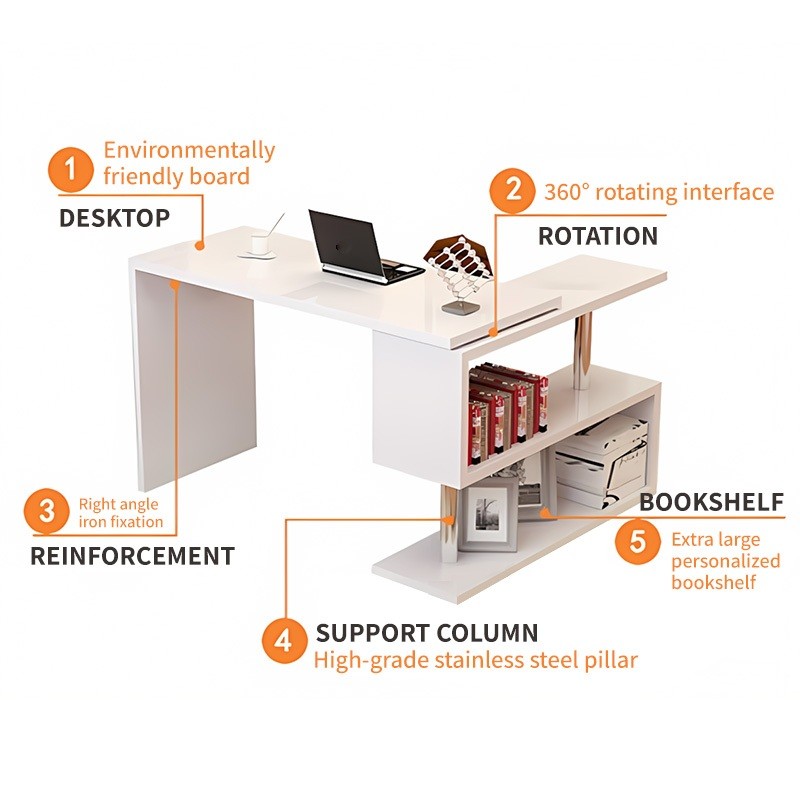 ️COD Rotating Computer Table Corner Desk Desktop Writing Corner PC ...