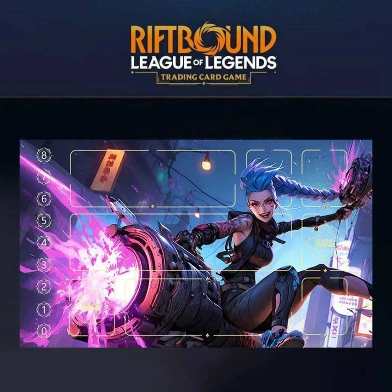 Game TCG Cartoon Jinx Lee Sin League of Legends Origin Card Playmat ...