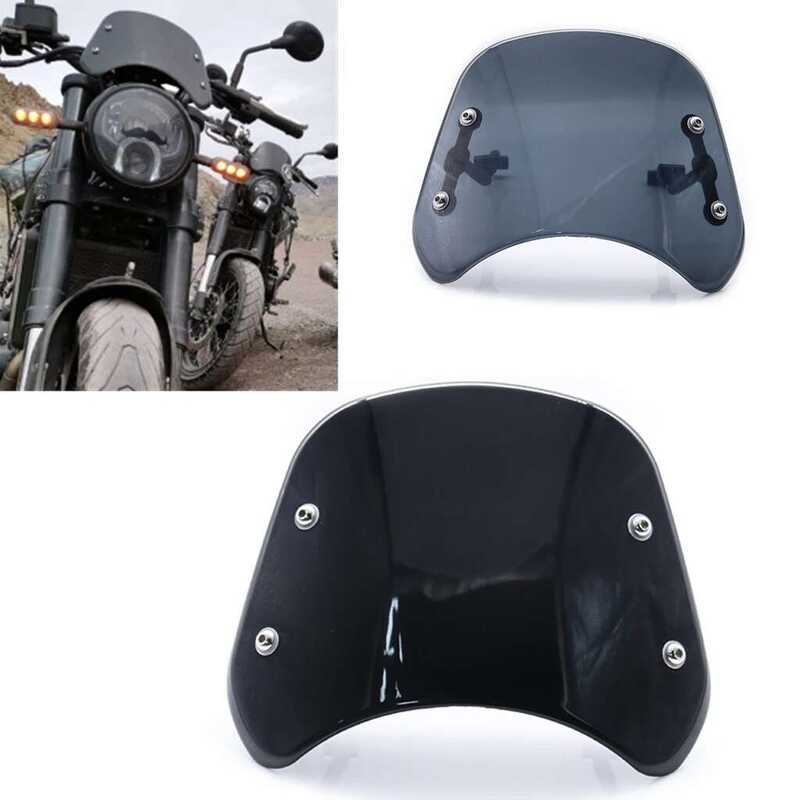 1Pcs Black/Clear/ Motorcycle Front Windshield Windscreen Wind Deflector ...